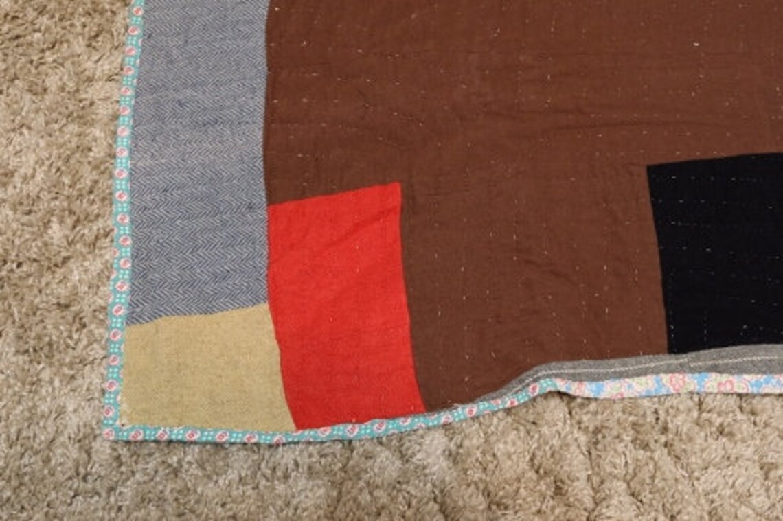 Vintage Hobo Block Pattern Handmade Quilt - Etsy