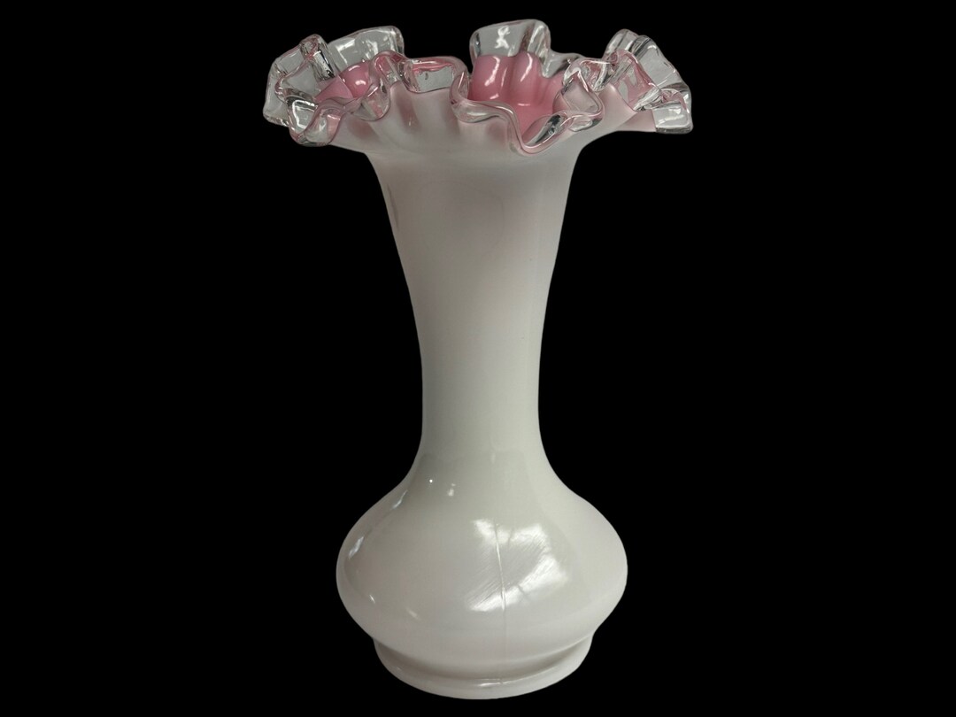 Fenton Glass Peach / Pink Silvercrest Vase - Etsy