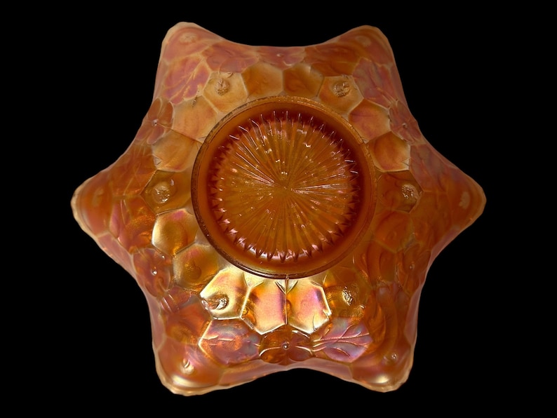 Antique Fenton Art Glass Marigold Carnival Glass Bowl Feathered Serpent ...