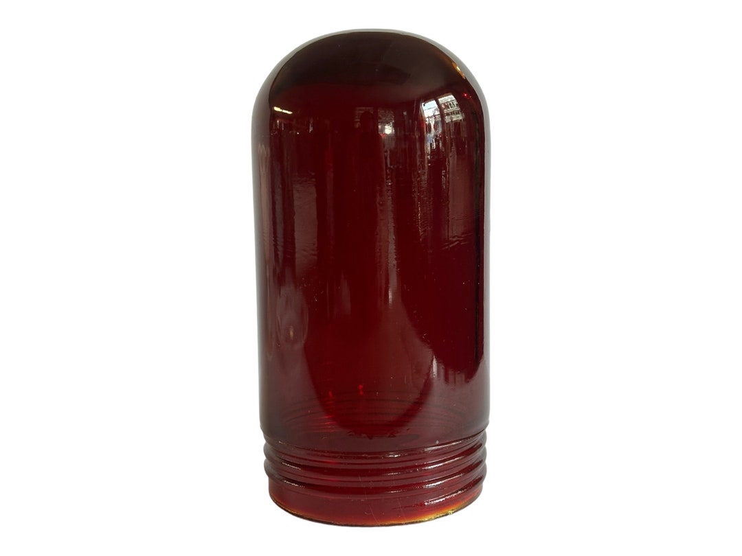 Vintage Red Glass Lens Light Cover Ship Nautical - Etsy