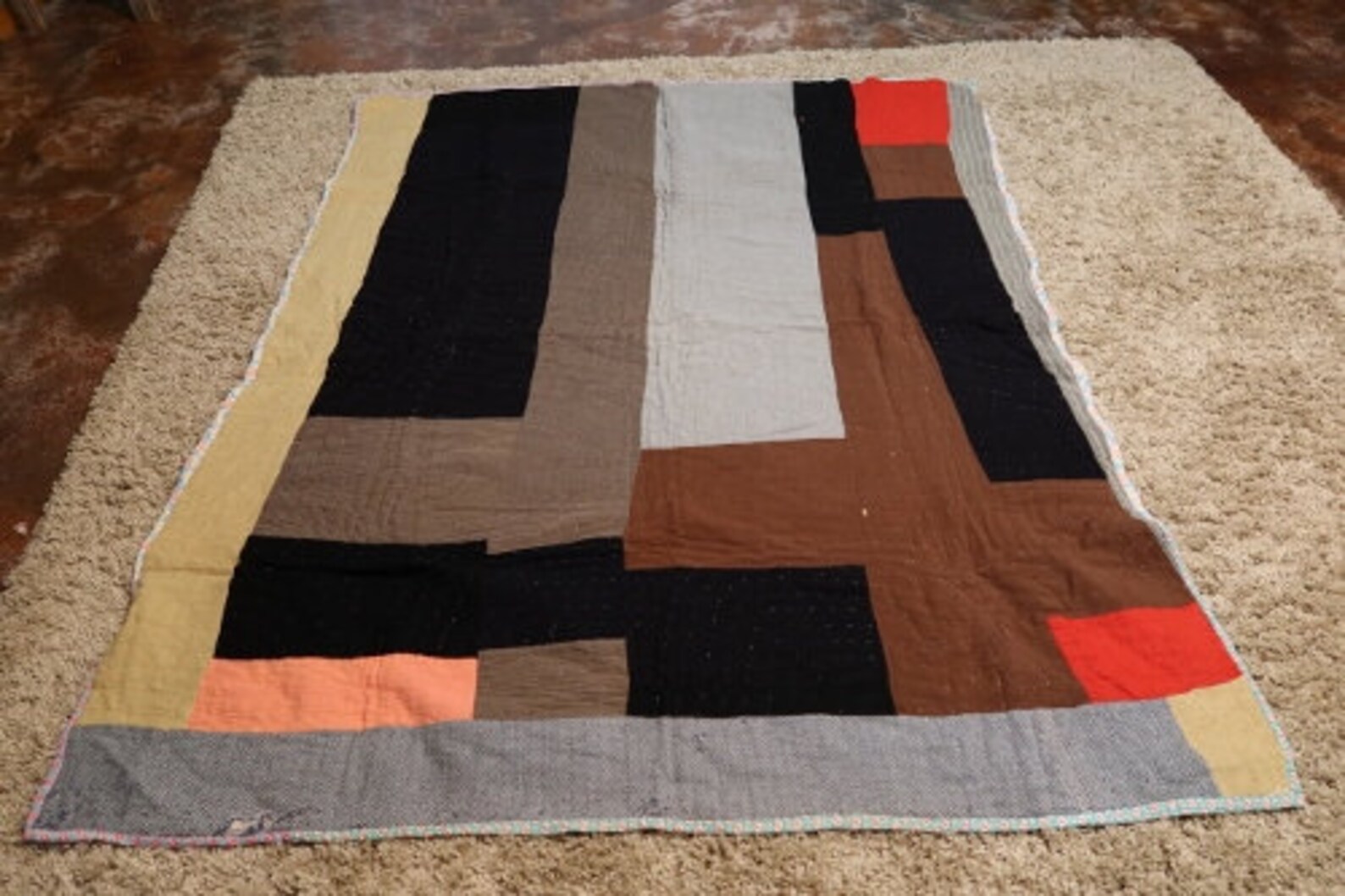 Vintage Hobo Block Pattern Handmade Quilt - Etsy