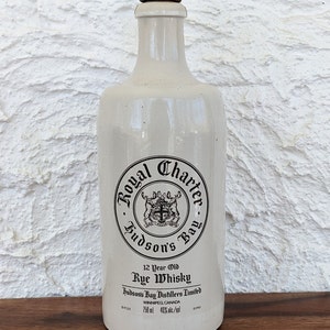 Vintage Royal Charter Hudson's Bay Rye Whisky Stoneware Bottle, Empty ...