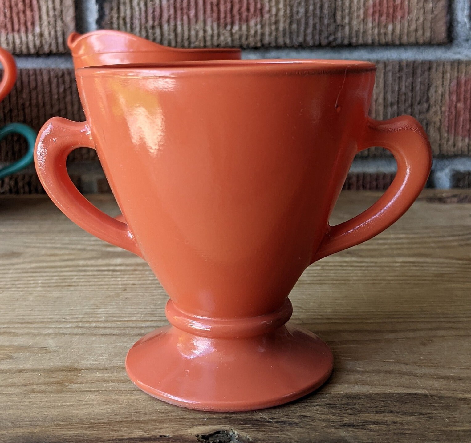 Mid Century Hazel Atlas Ovide Rust Creamer and Sugar With - Etsy
