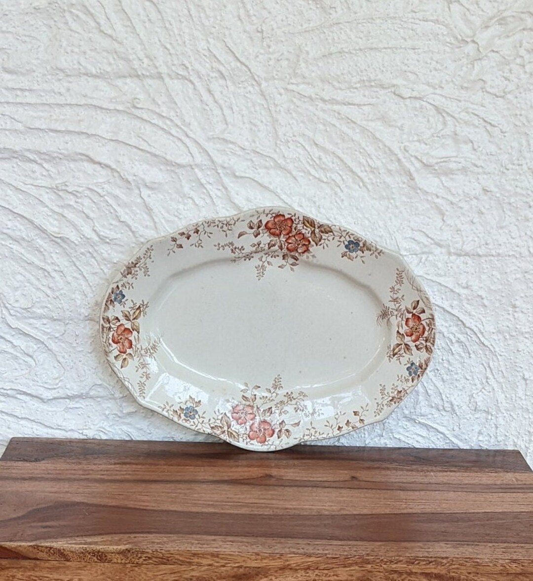 Antique Victorian Era F Winkle & Co Earthenware Platter, Fenton Faience ...