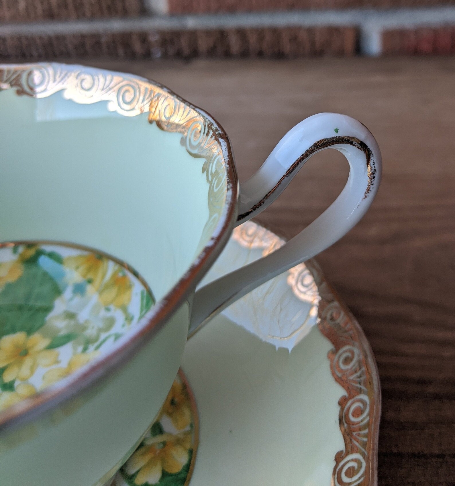 Royal Albert Crown China Teacup and Saucer, Yellow Primula Flowers ...