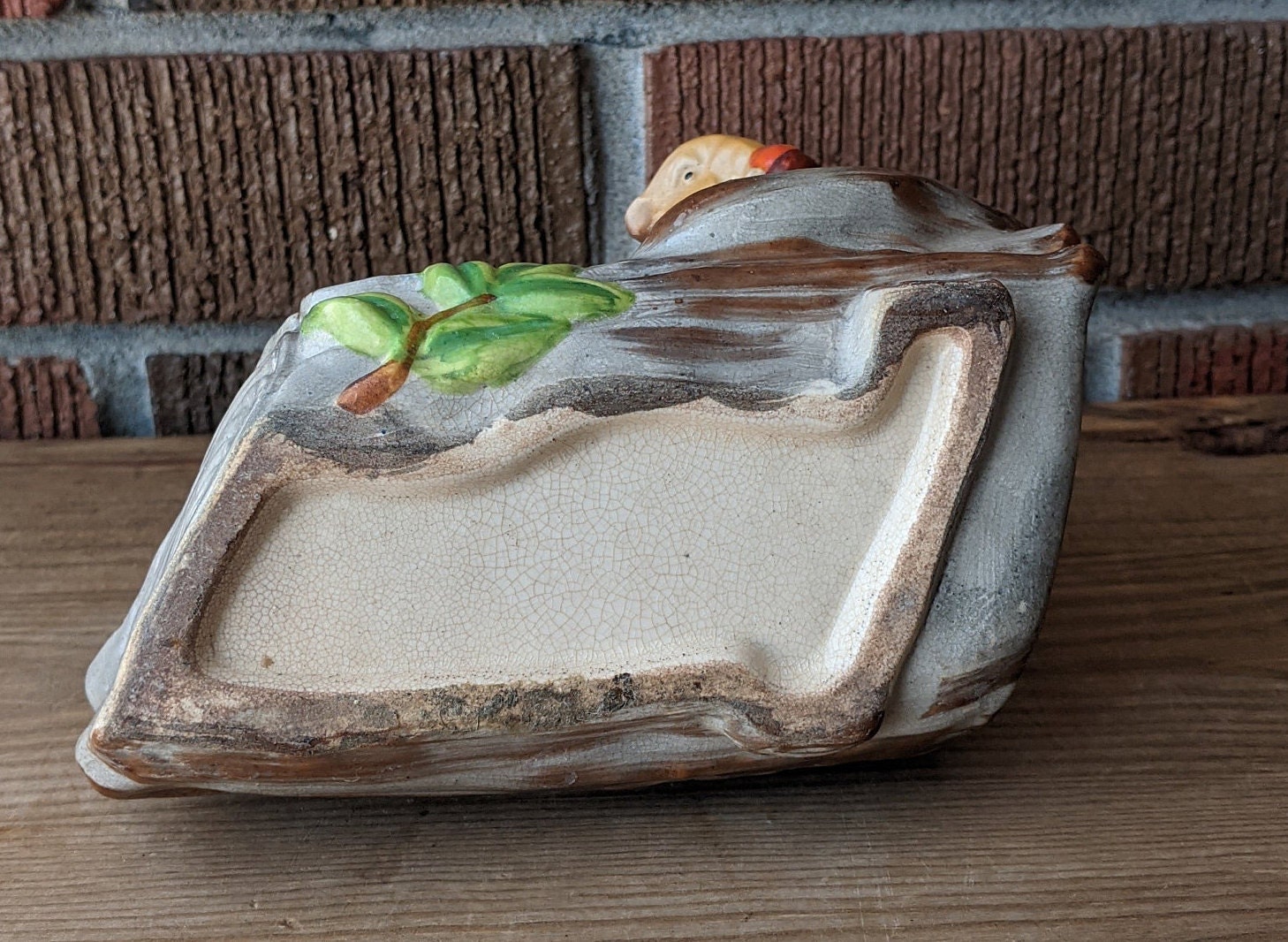 Mid Century Cute Vintage Ceramic Chipmunk on Log Planter, Kitsch ...