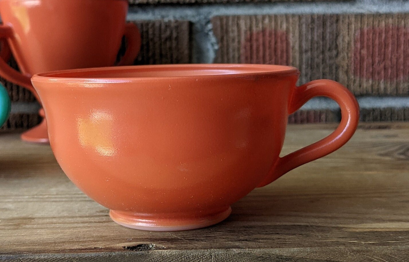 Mid Century Hazel Atlas Ovide Rust Creamer and Sugar With - Etsy