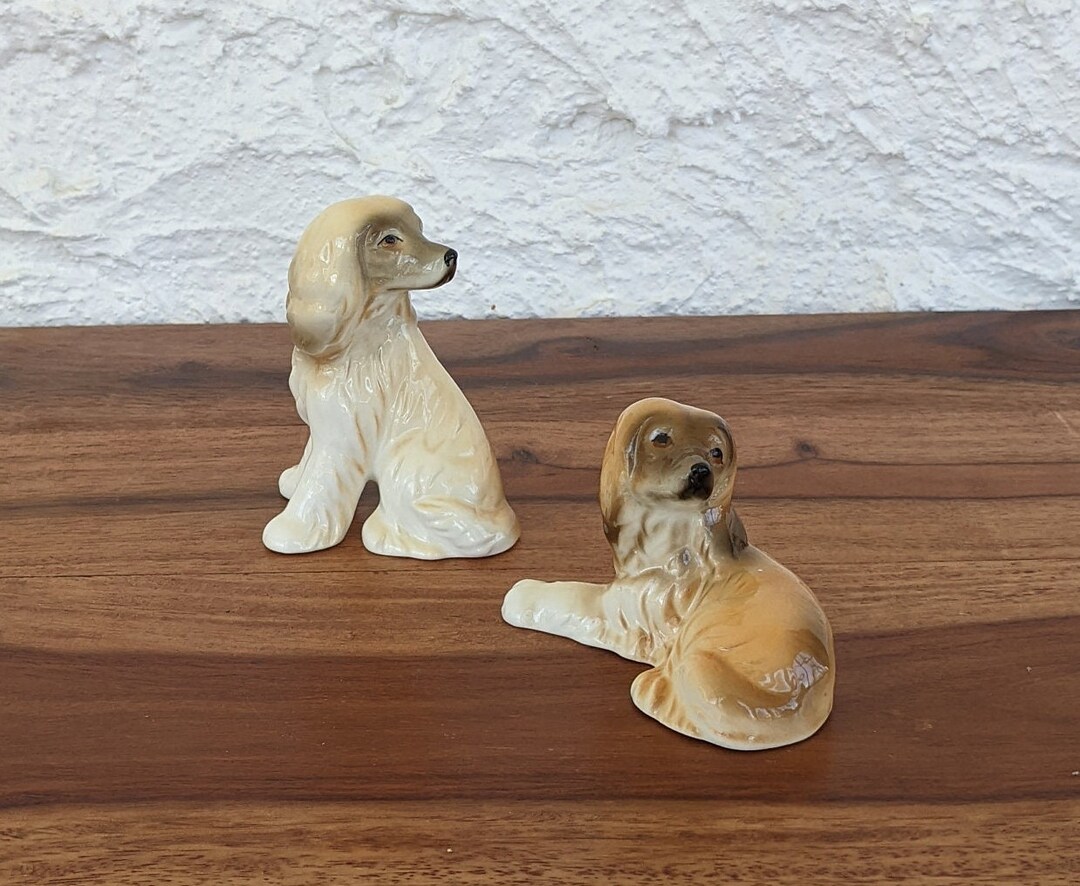 Vintage Pair of Bone China Afghan Hound Dog Figurines - Etsy