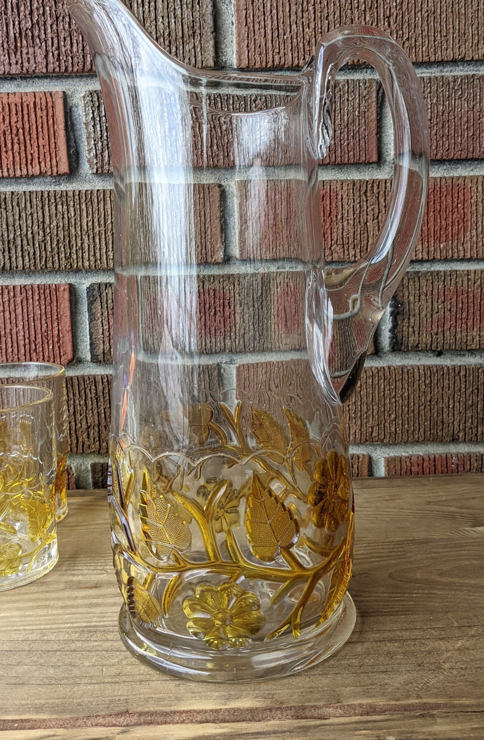 Victorian Era EAPG Hobbs Brockunier Glass Pitcher With 2 - Etsy