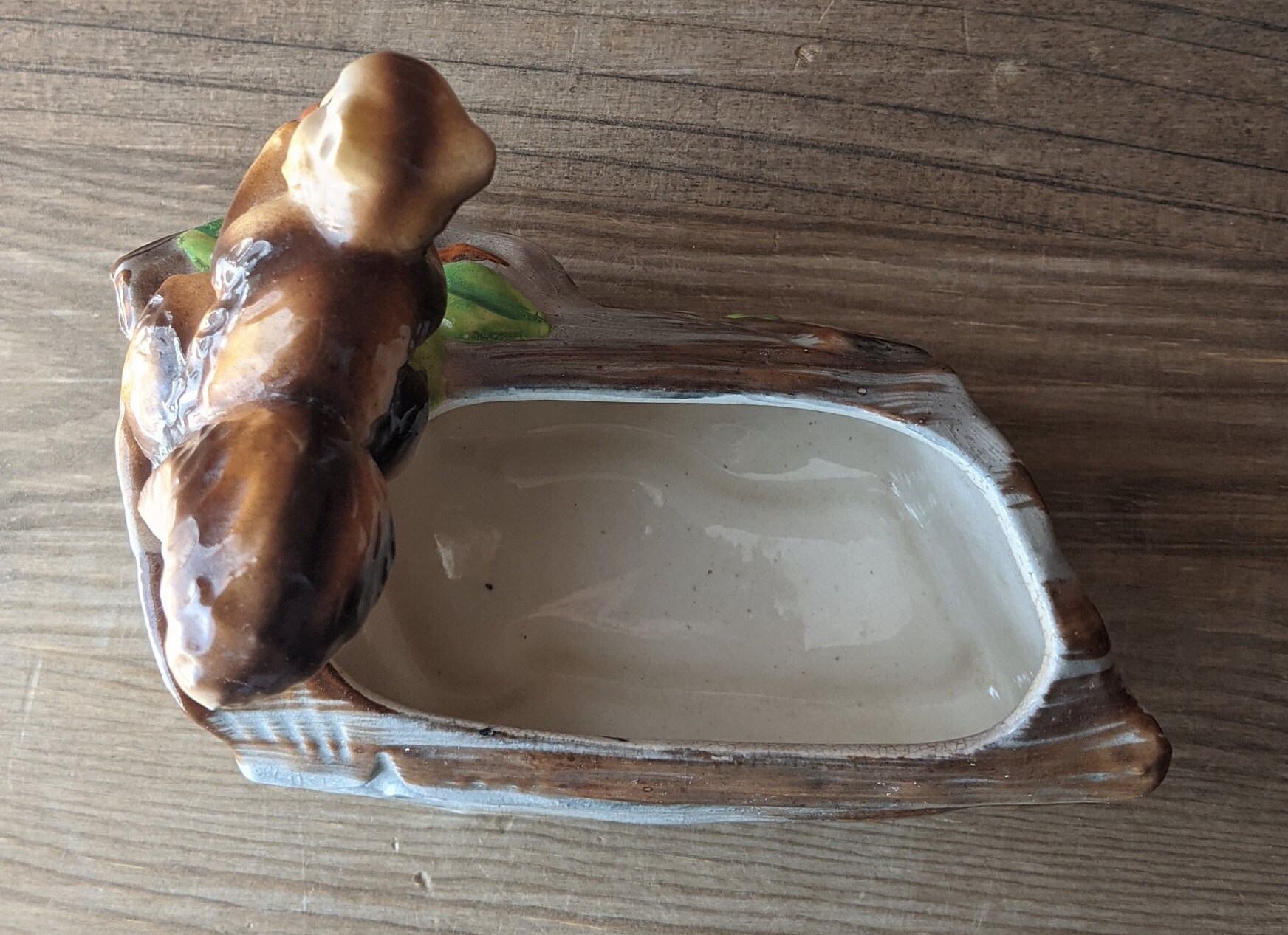 Mid Century Cute Vintage Ceramic Chipmunk on Log Planter, Kitsch ...