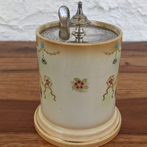 Antique W. Adams & Co Tunstall Ceramic Sugar Bowl With Spoon, Original ...