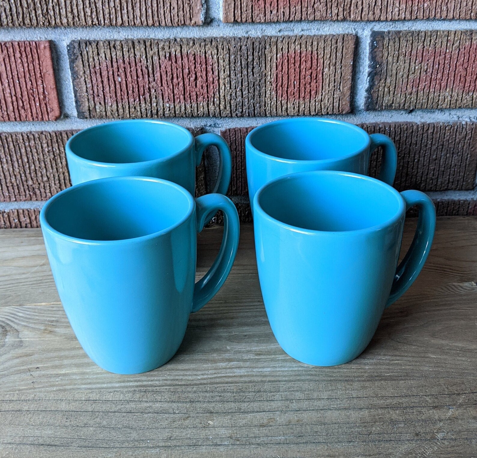 Corelle Turquoise Blue Coffee Mugs Set of 4 Santorini Garden | Etsy