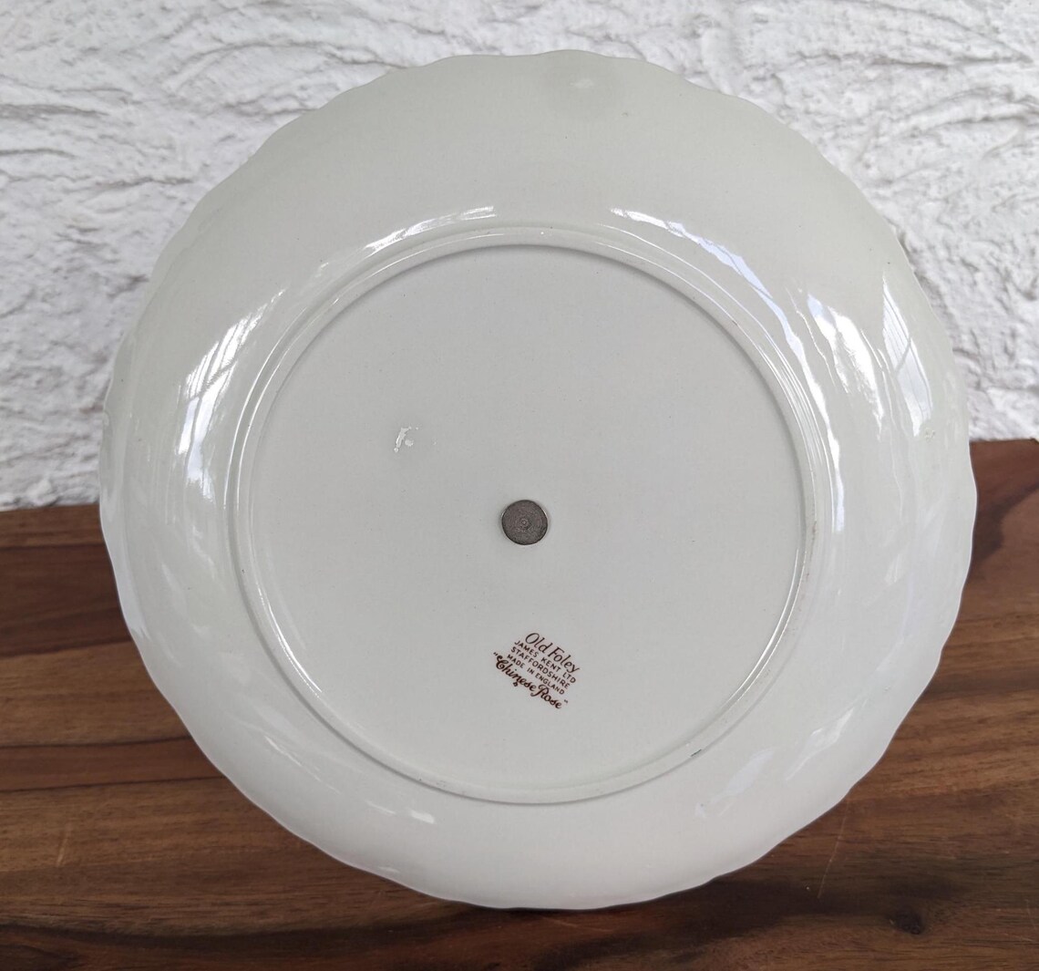 Old Foley James Kent Chinese Rose Ceramic Two Tier Cake Stand, Birds ...