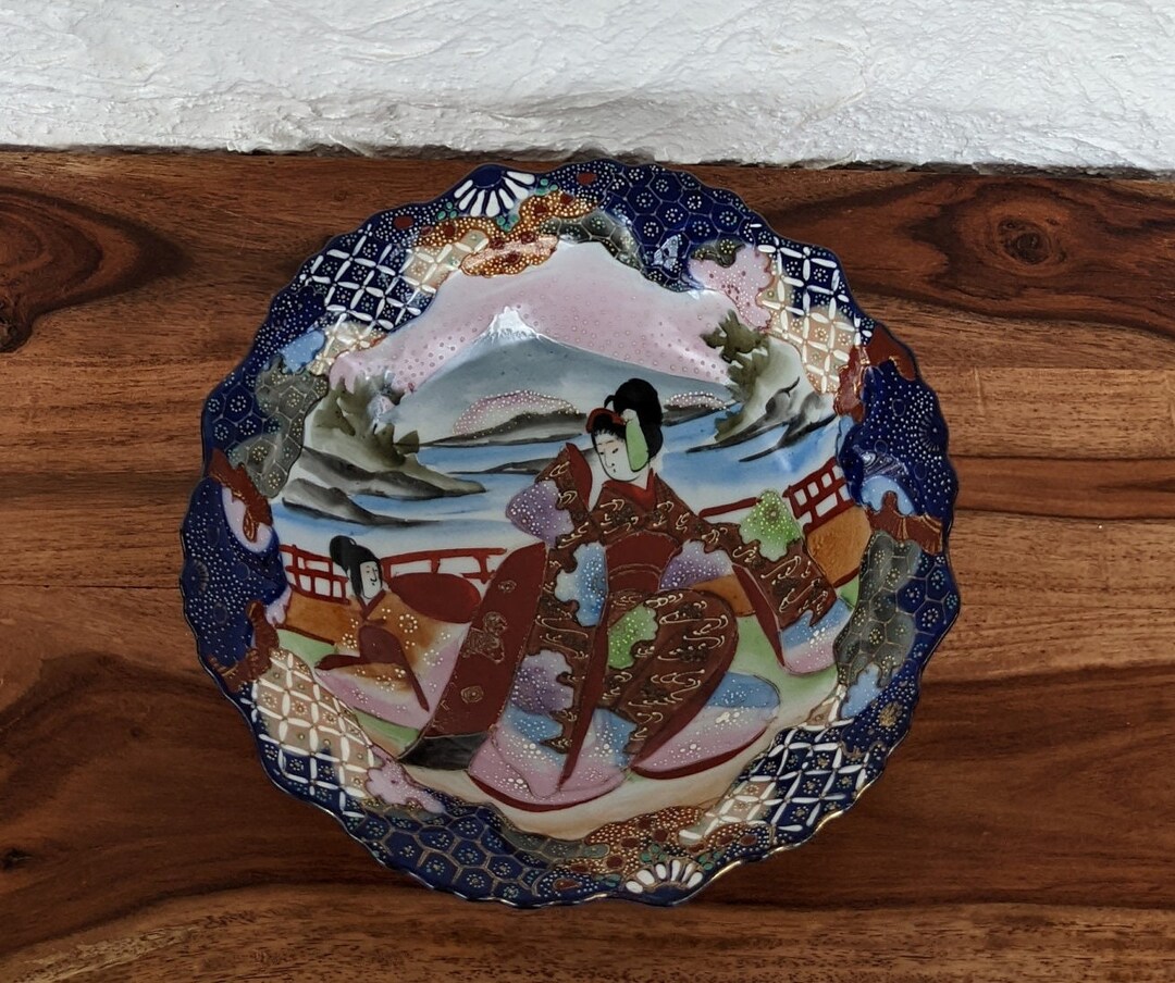 Antique Large Tashiro Kutani Geisha Porcelain Bowl, Hand Painted ...
