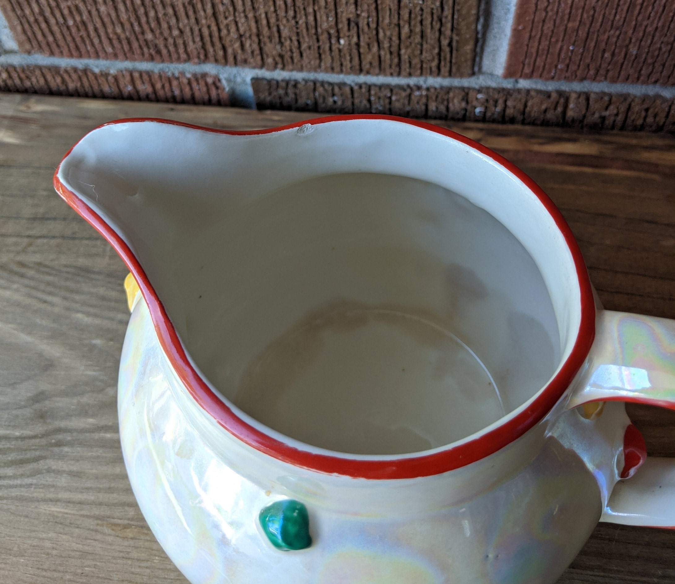 Vintage Czechoslovakia Hand Painted Lusterware Pitcher, Primary Colour ...