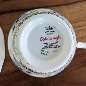 Colclough Teacup and Saucer, Blue Floral Pattern With Gilding, English ...