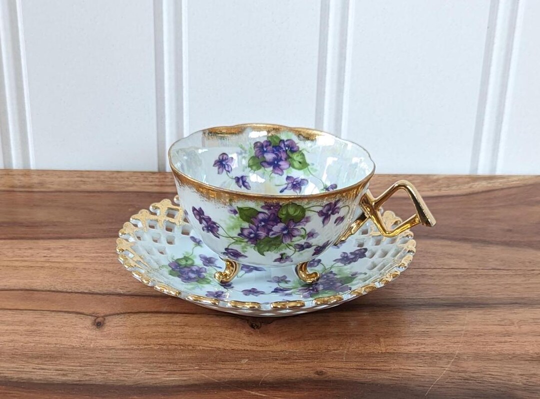 Shafford Japan Hand Decorated Porcelain Teacup and Saucer, Lustre With ...