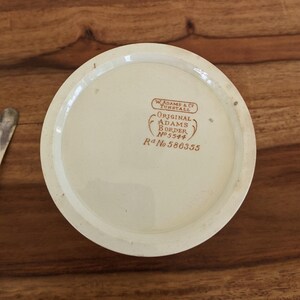 Antique W. Adams & Co Tunstall Ceramic Sugar Bowl With Spoon, Original ...