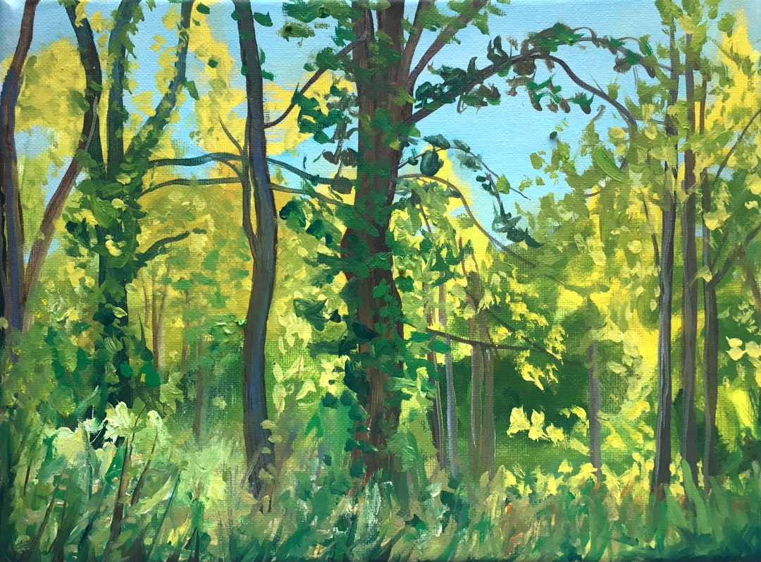 Original Plein Air Landscape Oil Painting, Modern Woodland Landscape ...