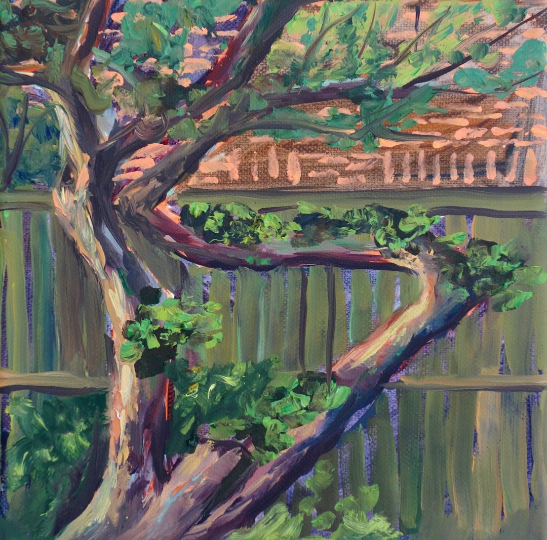 Original Impressionist Apple Tree Oil Painting, 8x8 Landscape Art - Etsy