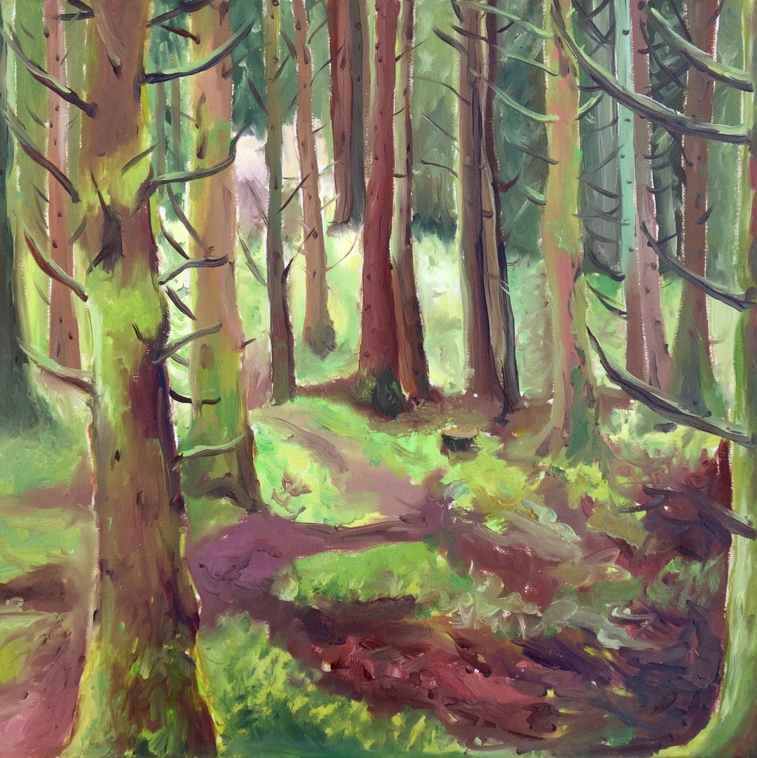 Original Plein Air Landscape Oil Painting, Modern Woodland Landscape ...