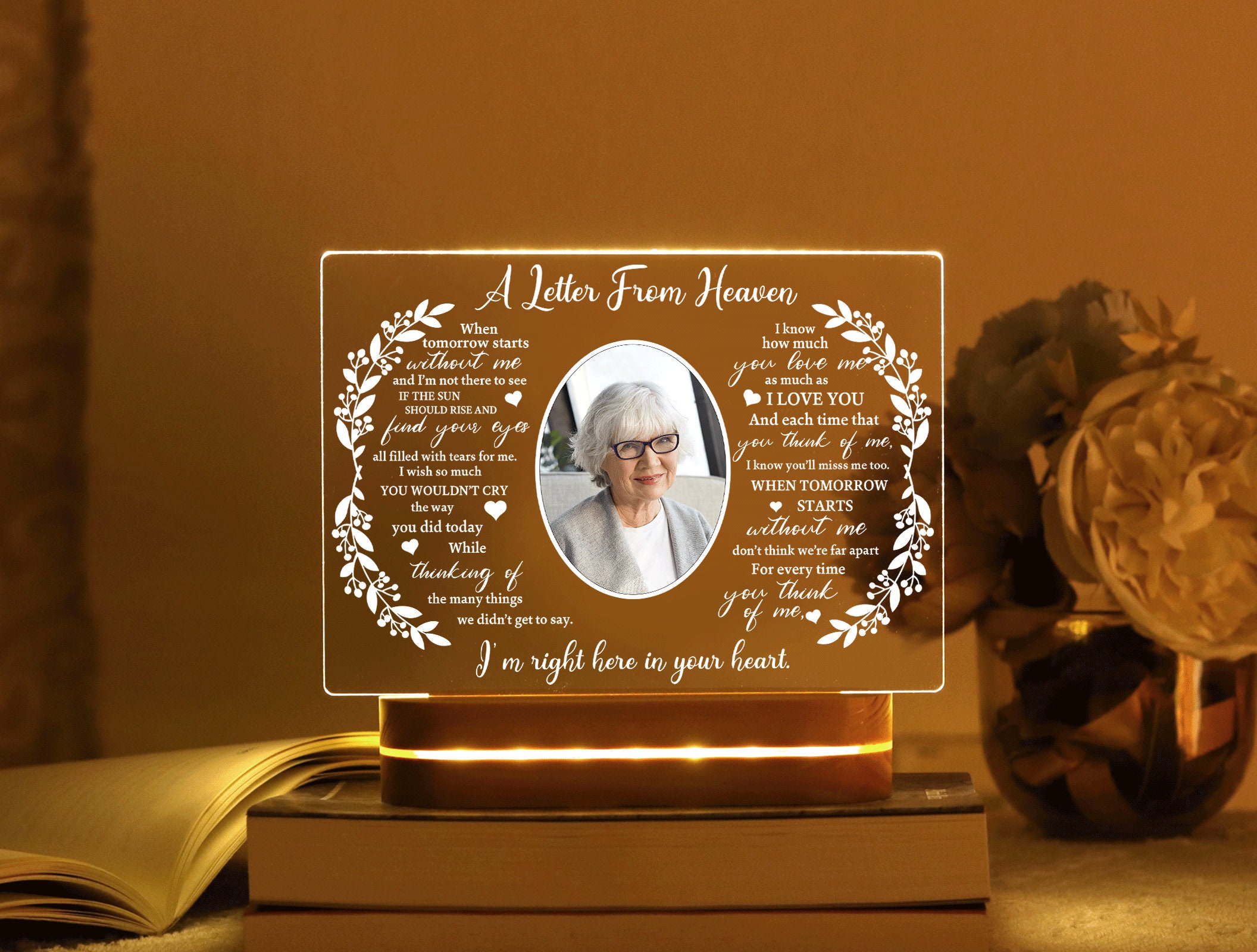 Personalized Memorial Plaque Photo, Sympathy Gift, Bereavement Gift ...