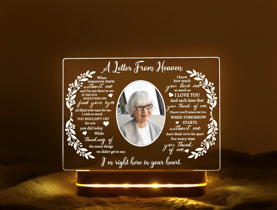 Personalized Memorial Plaque Photo, Sympathy Gift, Bereavement Gift ...