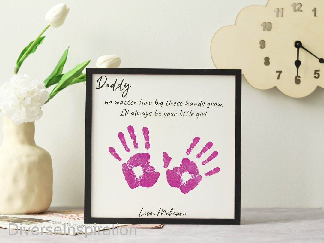 Custom Father's Day Gift, Handprint Kid, Best Dad Ever, Hands Down Sign ...