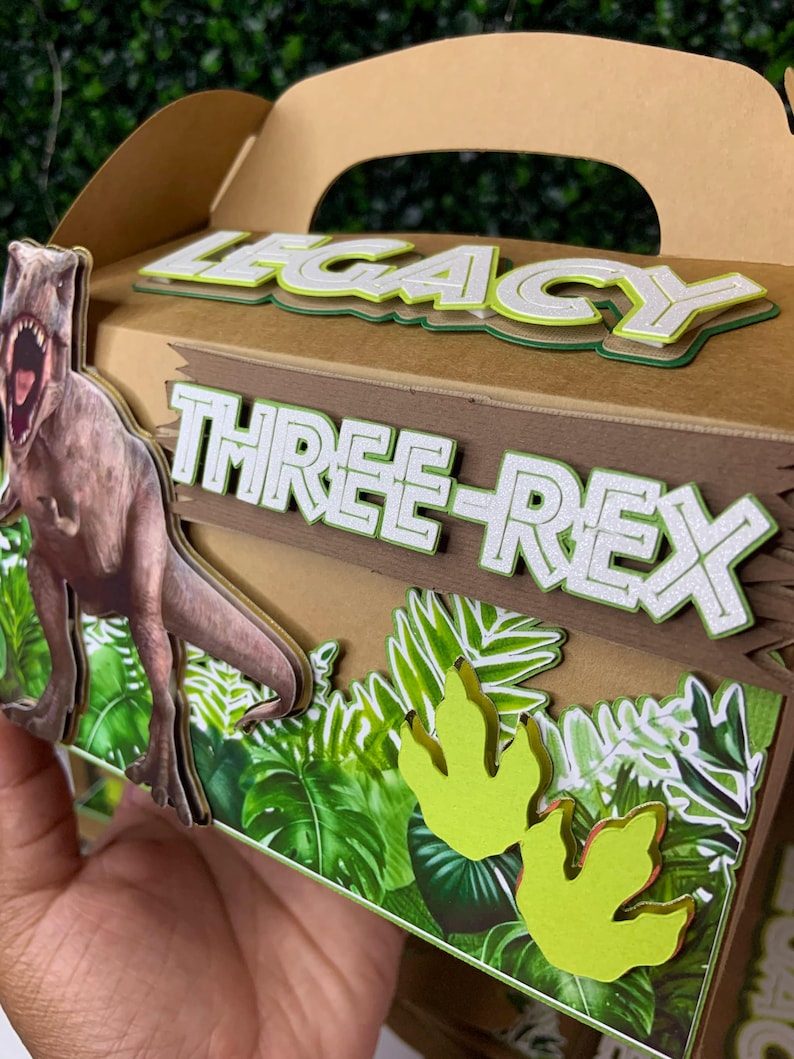 Dinosaur Party Treat Boxes: Three-rex Theme Dinosaur Birthday - Etsy