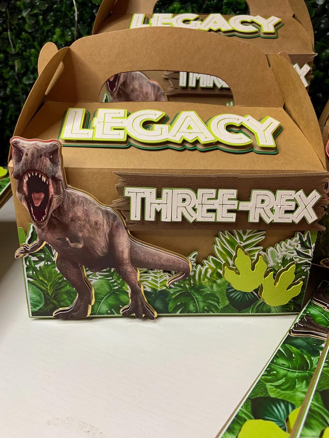 Dinosaur Party Treat Boxes: Three-rex Theme Dinosaur Birthday - Etsy