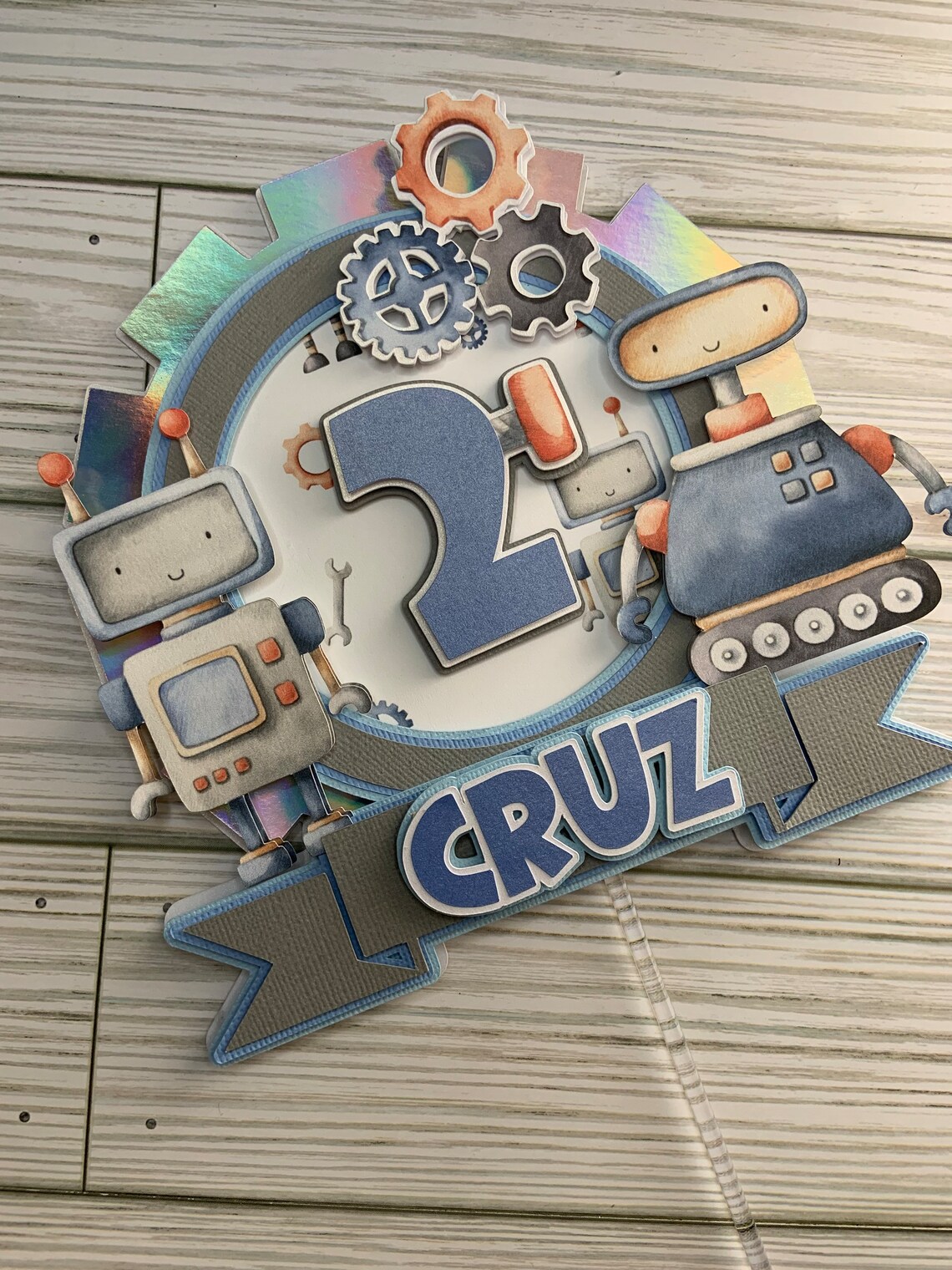 Robots Cake Topper Robotz Cake Topper - Etsy