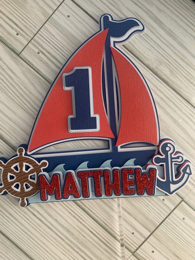 Sailboat Cake Topper: Nautical Baby Shower Decor - Etsy