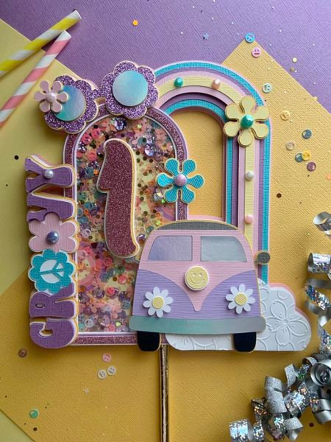 Groovy One Cake Topper Two Groovy Cake Topper Groovy Cake - Etsy