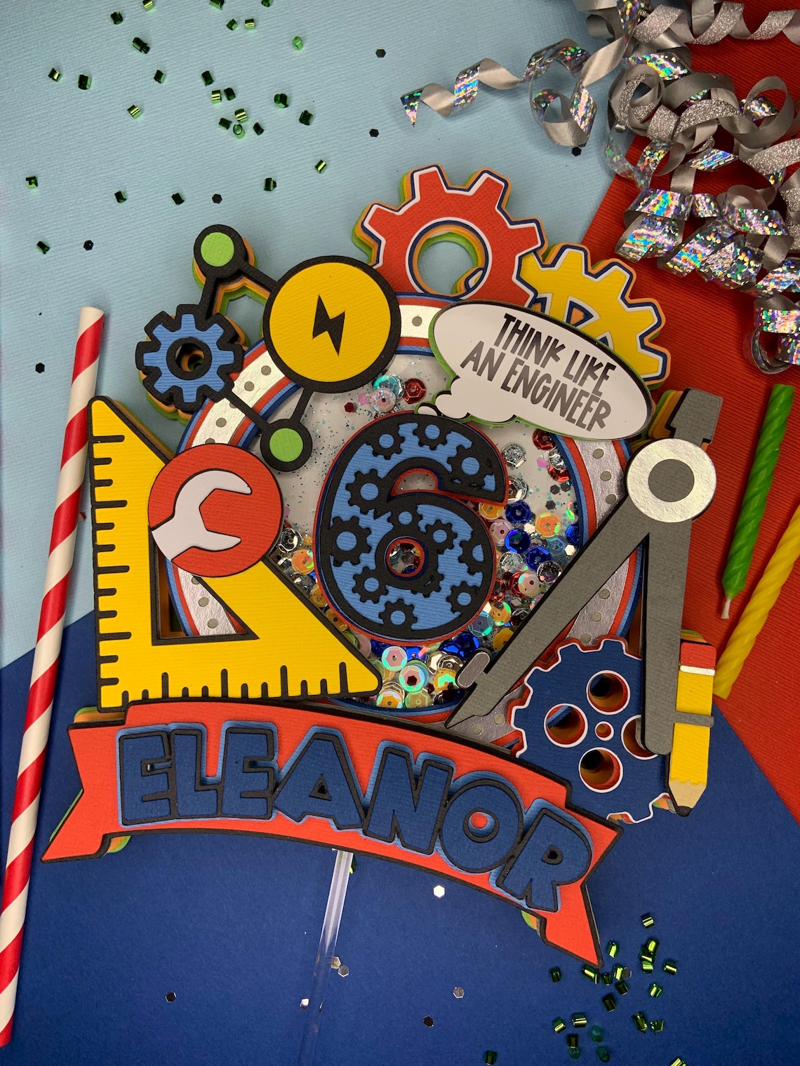 Engineering Cake Topper, Engineer Cake Topper, STEM Theme Topper ...