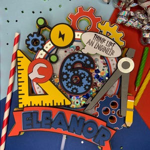 Engineering Cake Topper, Engineer Cake Topper, STEM Theme Topper ...