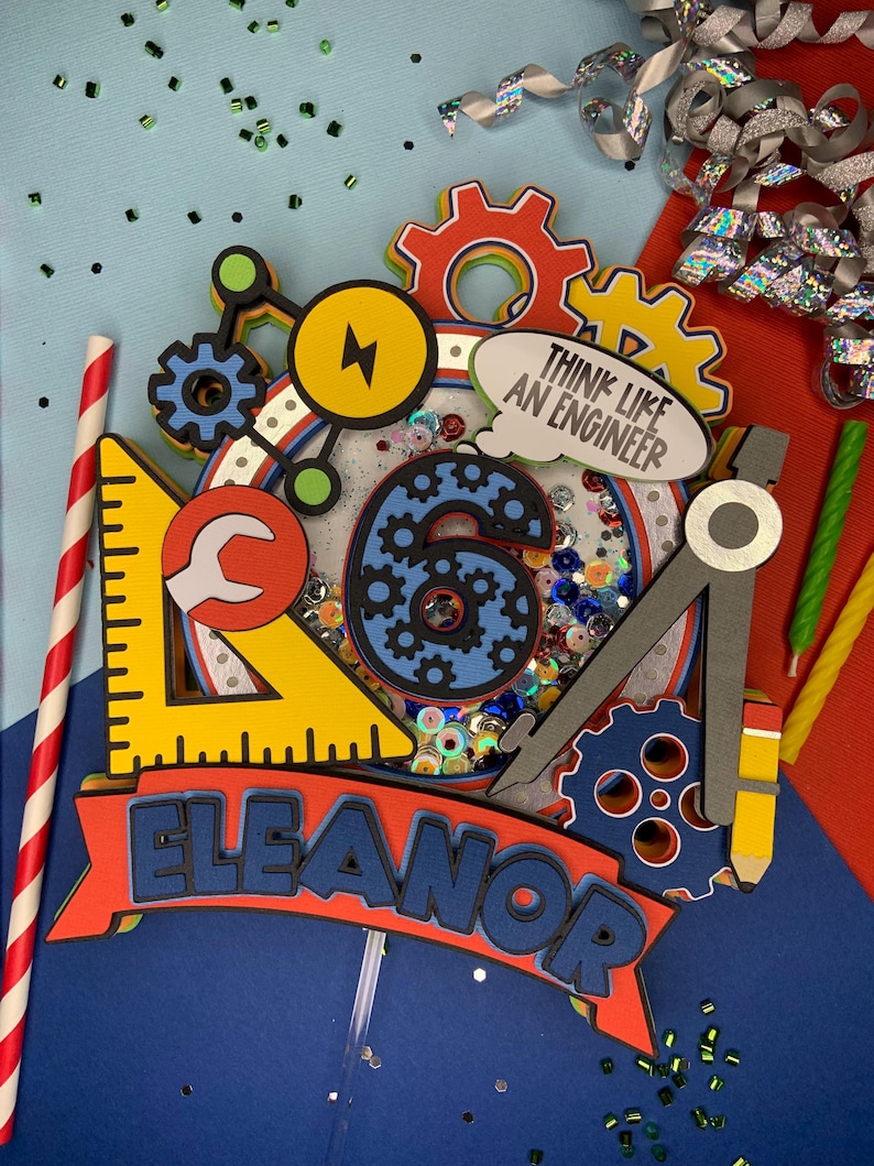 Engineering Cake Topper, Engineer Cake Topper, STEM Theme Topper ...