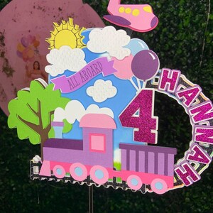 Train Cake Topper, Choo Choo Three, Train Party Cake Topper - Etsy
