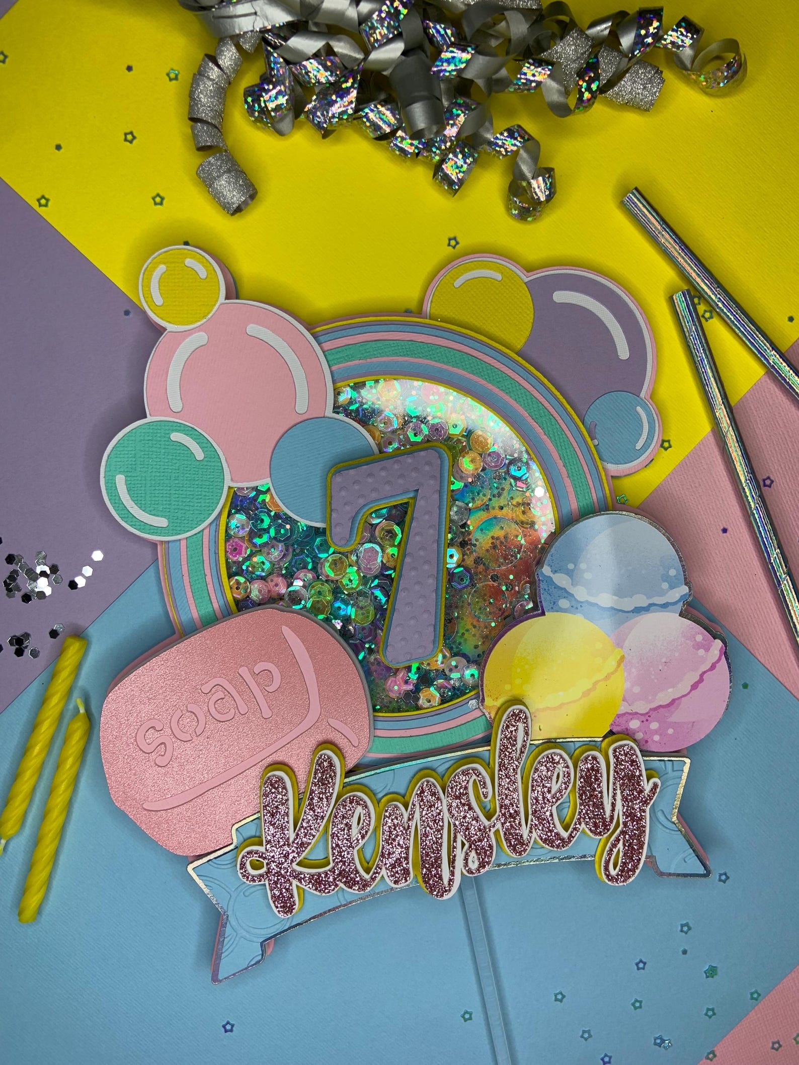 Bubble Party Cake Topper: Handmade Soap Theme, Personalized - Etsy
