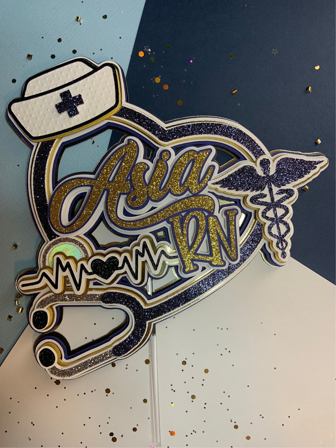 RN Nurse Cake Topper, Nurse Cake Topper, RN Cake Topper - Etsy