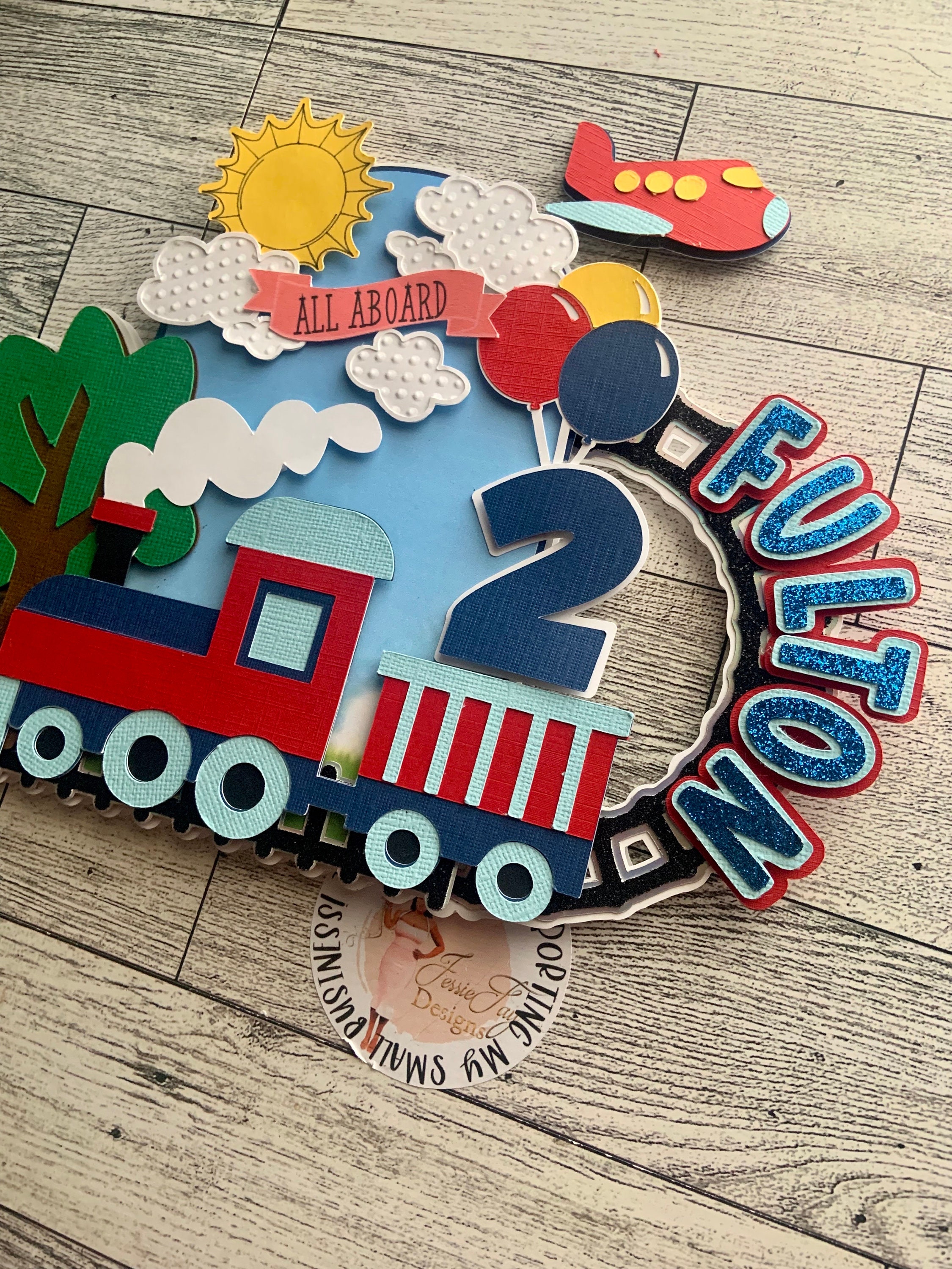 Train Cake Topper Choo Choo Three Train Party Cake Topper - Etsy