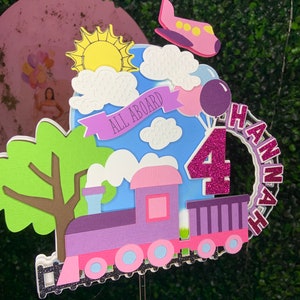 Train Cake Topper, Choo Choo Three, Train Party Cake Topper - Etsy