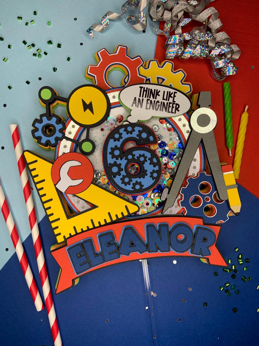 Engineering Cake Topper, Engineer Cake Topper, STEM Theme Topper ...