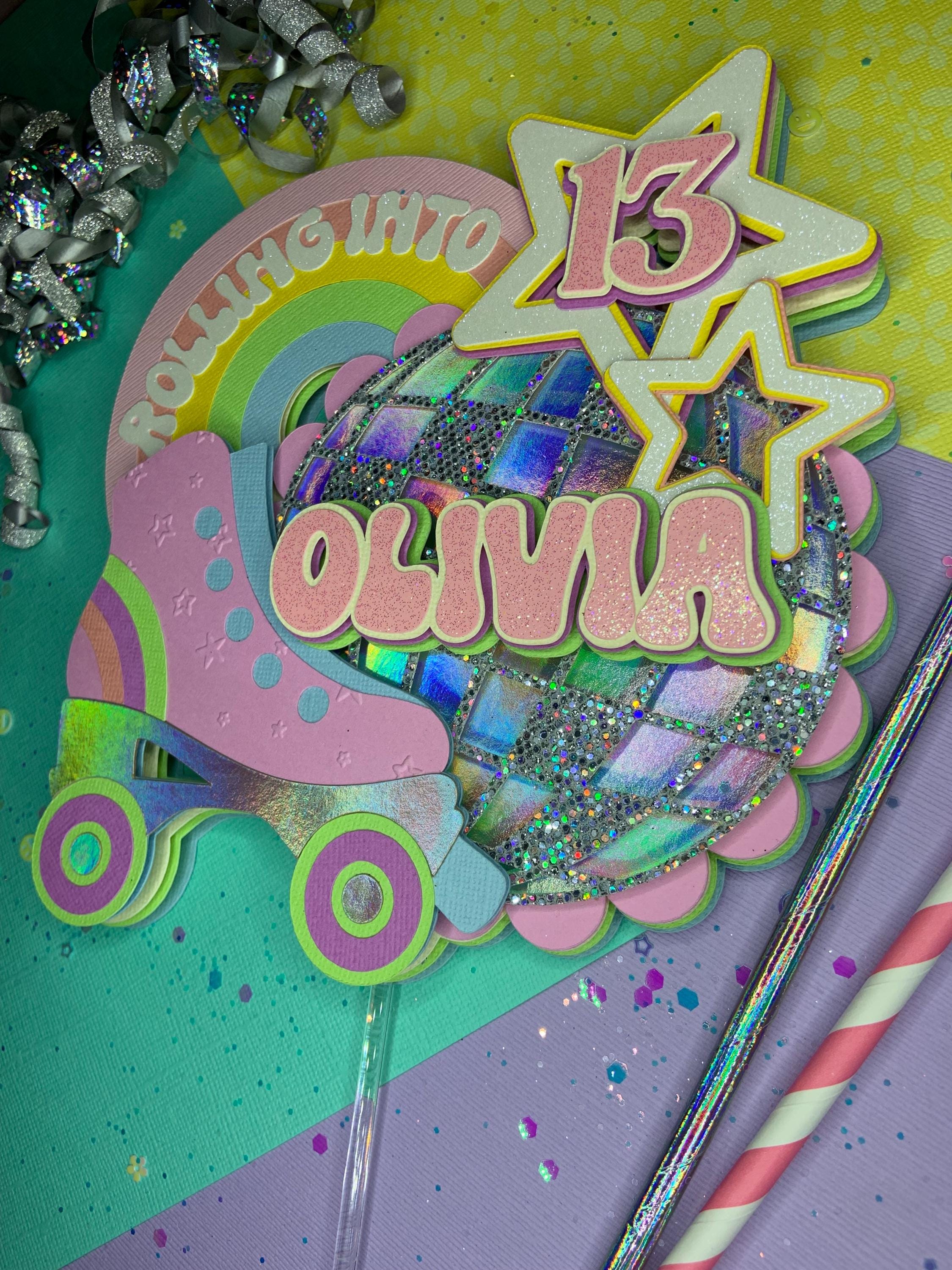 Personalized Rolling Skate Cake Topper: 3D Disco Party Decoration - Etsy
