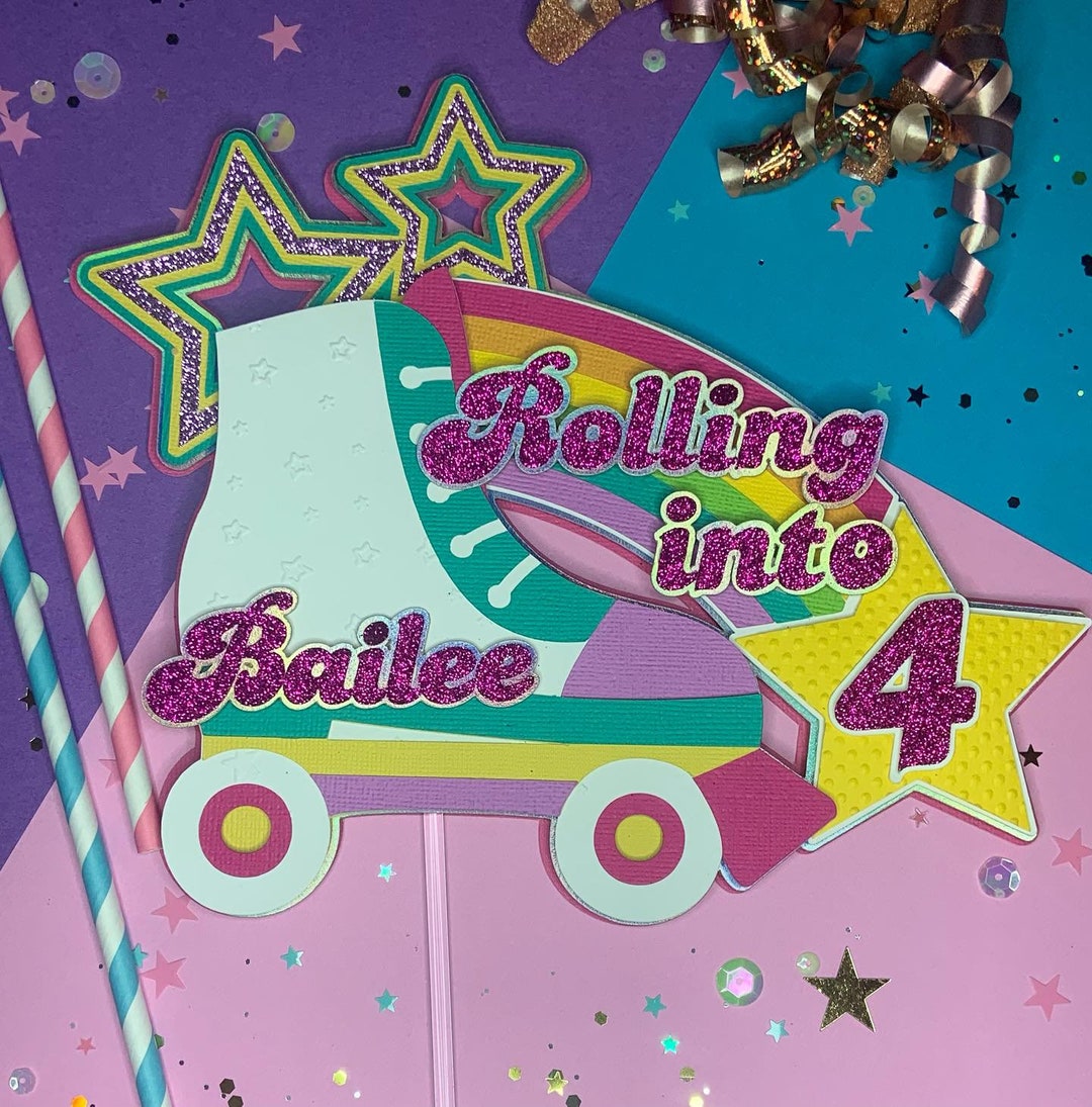 Rolling Skate Cake Topper, Skate Party Cake Topper - Etsy
