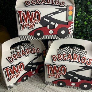 Race Car Party Boxes, Two Fast Party Boxes, Speedy Car Party Boxes ...