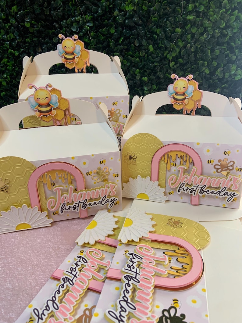 Personalized Bumblebee Treat Boxes: First Beeday Party Favors - Etsy