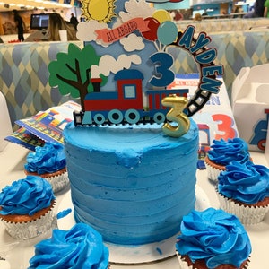 Train Cake Topper, Choo Choo Three, Train Party Cake Topper - Etsy