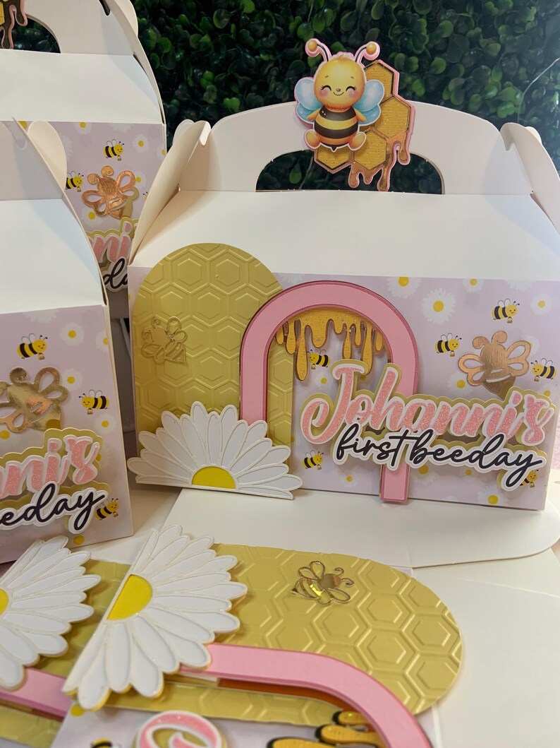 Personalized Bumblebee Treat Boxes: First Beeday Party Favors - Etsy