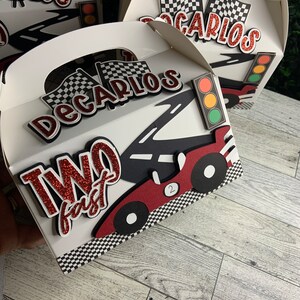 Race Car Party Boxes, Two Fast Party Boxes, Speedy Car Party Boxes ...