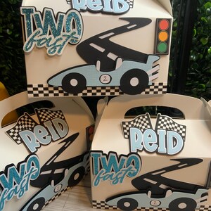 Race Car Party Boxes, Two Fast Party Boxes, Speedy Car Party Boxes ...